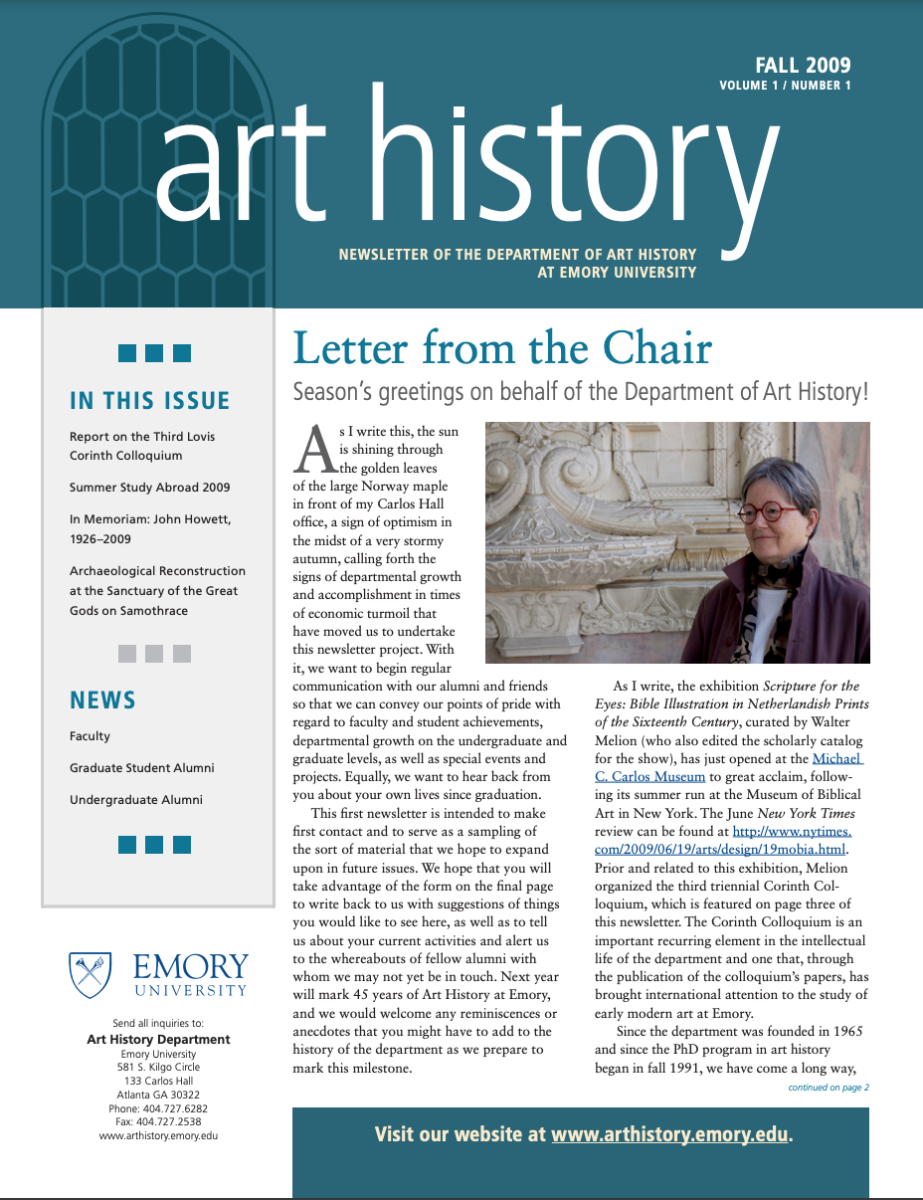 Art History Newsletters – Department of Art History