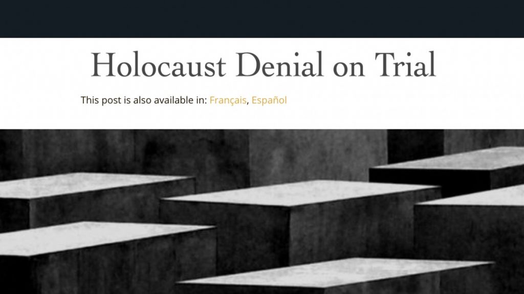Debunking Holocaust Denial translated into Spanish and French – Emory ...