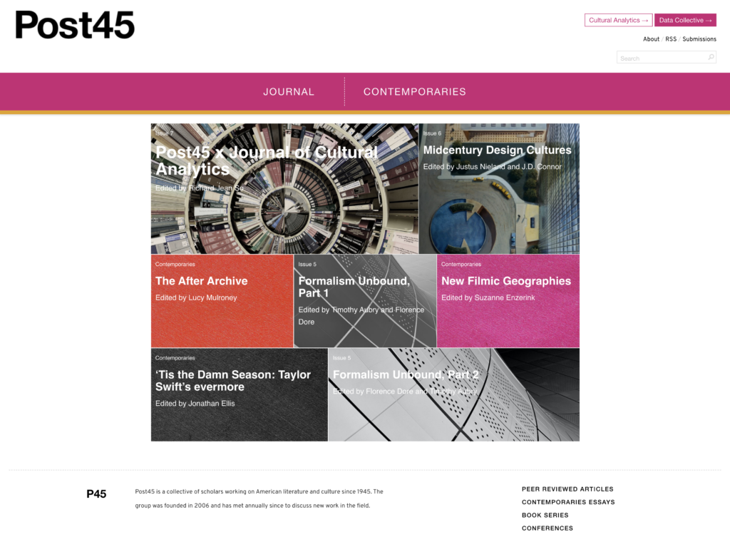 ECDS Redesigns Open-Access Online Journal Post45 – Emory Center for Digital Scholarship