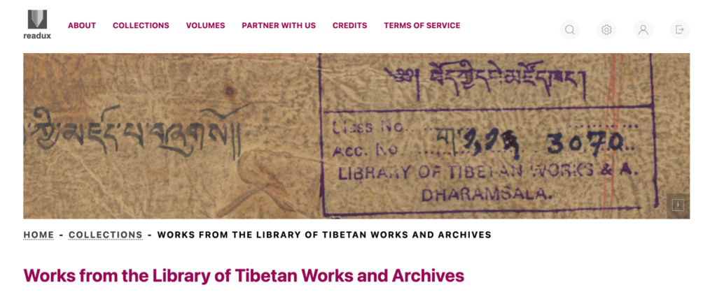 Works from the Library of Tibetan Works and Archives on Readux – Emory ...