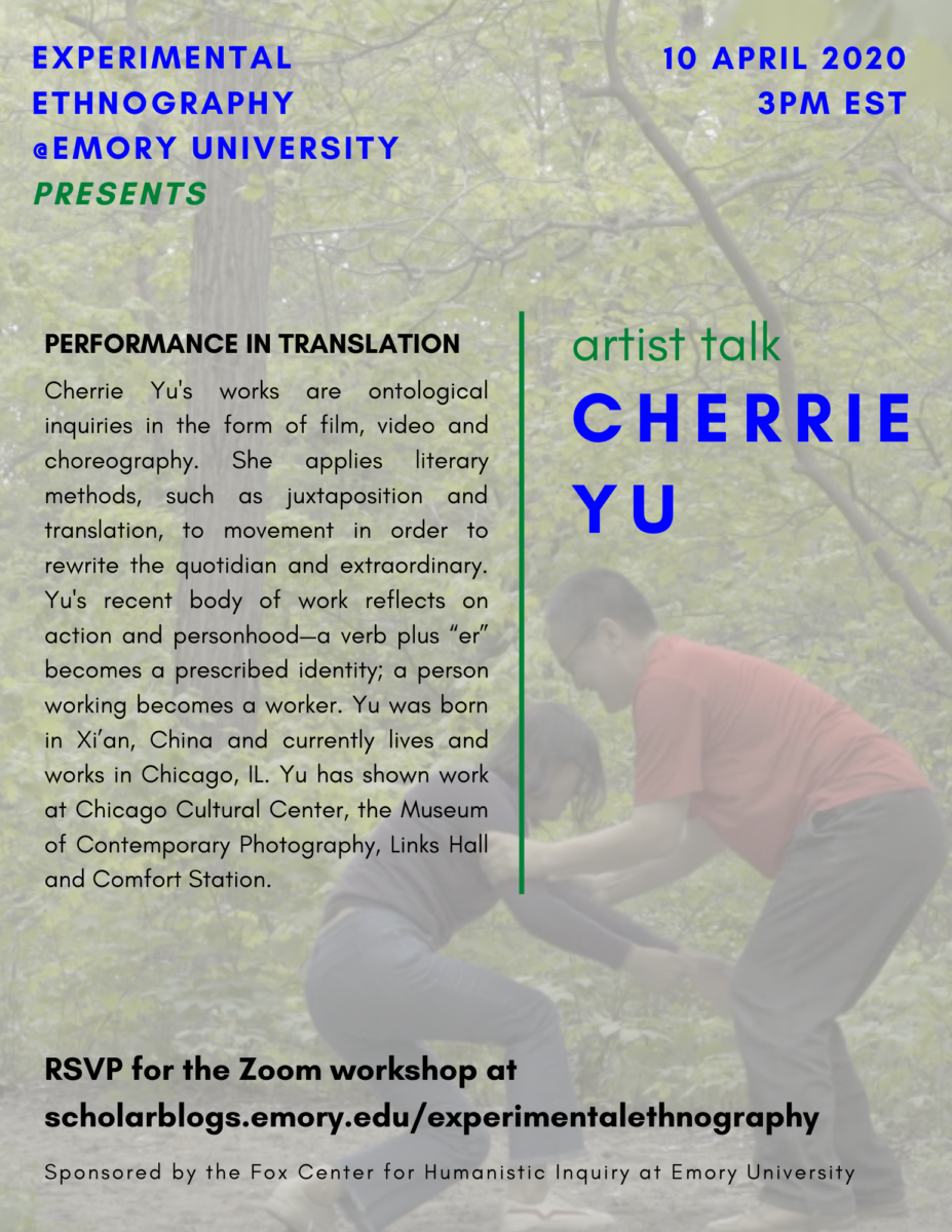Artist Talk: Cherrie Yu, 4/10 (Registration Required) – Experimental ...