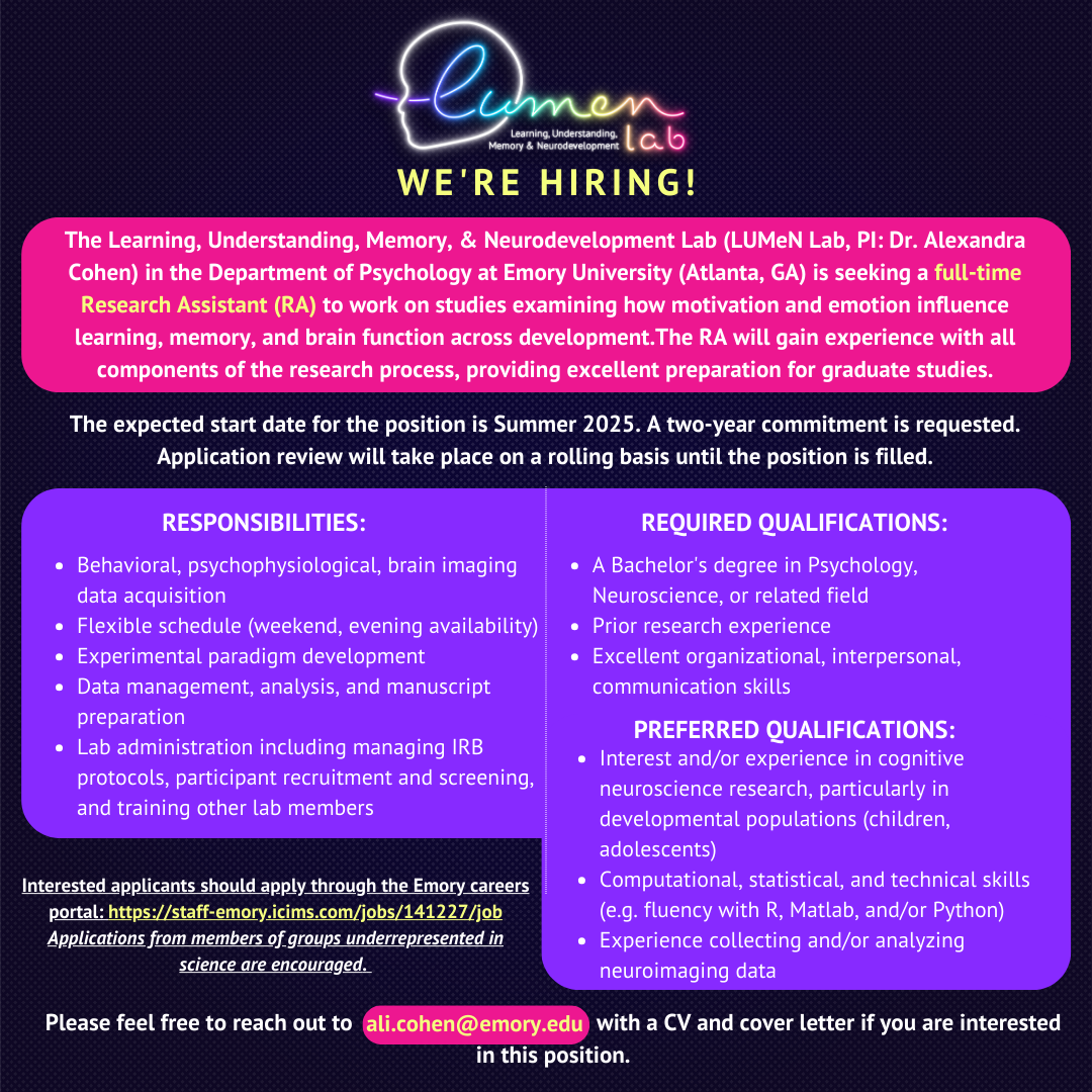 For Potential Research Assistants – LUMeN Lab