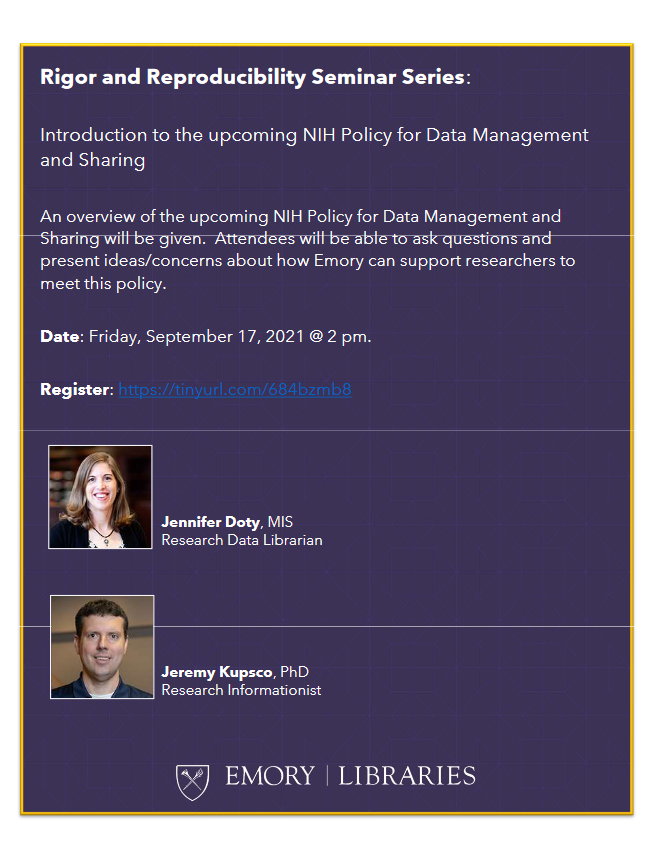 Rigor and Reproducibility Seminar Series, Sept 17 at 2pm: An ...